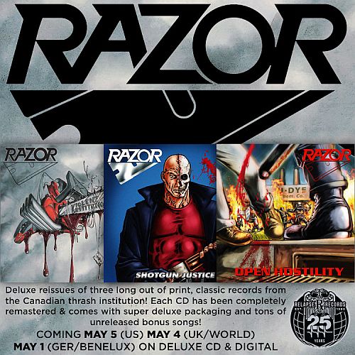RAZOR – Open Hostility, Shotgun Justice, Violent Restitution (all ...